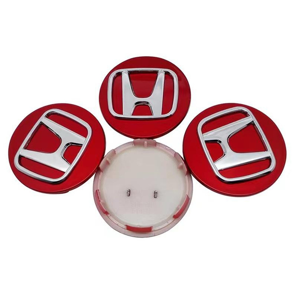 4 pcs Honda Wheel Hub Center Cover JDM Red 69MM Emblem | Wish