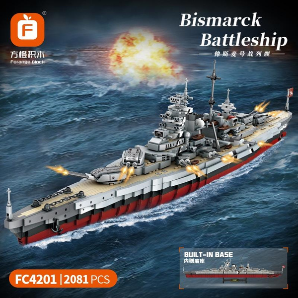 New 2081Pcs Series Battleship Large Boat Model Weapon Building Blocks ...