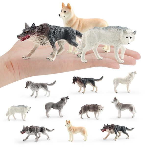 Wild Animal Grey Wolf Husky White Wolf Black Wolf Action Figure ...