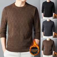 Round Neck Men Sweater Men Solid Color Sweater Men Fall Winter Sweater ...