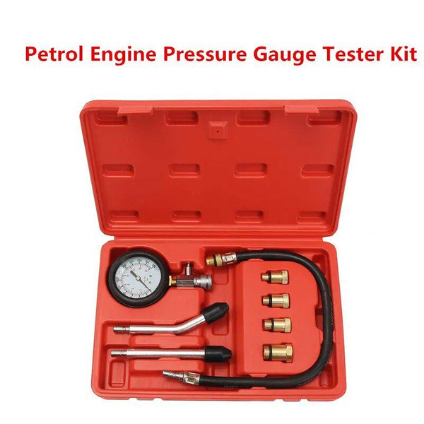 Petrol Engine Pressure Gauge Tester Kit Set Compression Leakage ...