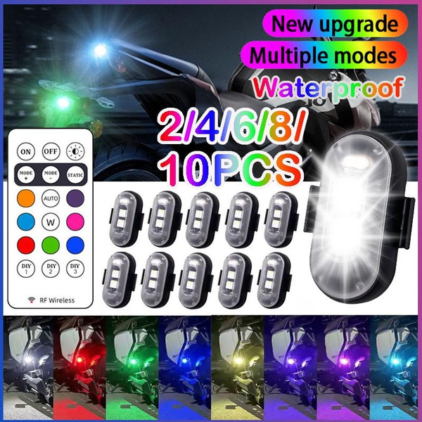 2/4/6/8/10PCS Set New Universal Remote Control 8 Colors Mini LED Strobe ...