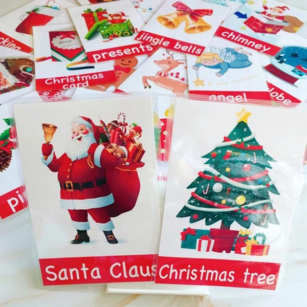 24pcs/set Christmas Cards Children's English Flash Cards Baby Early ... 24pcs/set Christmas Cards Children's English Flash Cards Baby Early ...