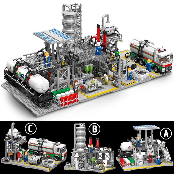 New Natural Gas Plant Building Blocks Toys Chemical Factory Model DIY ...