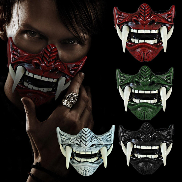 Scary Monster Halloween Cosplay Mask Hannya Demon Oni Samurai Noh ...