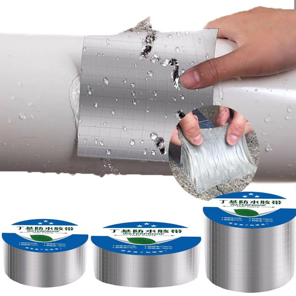 1Roll Aluminum Foil Butyl Rubber Tape Resistant Waterproof Tape Wall ...