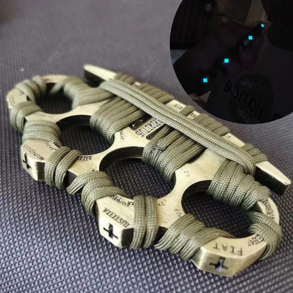Luminous Brass Knuckles Tactical Survival Multi-Functional Self Defense ...