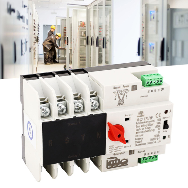 Rail 4P Dual Power Automatic Transfer Switch Electrical Selector ...
