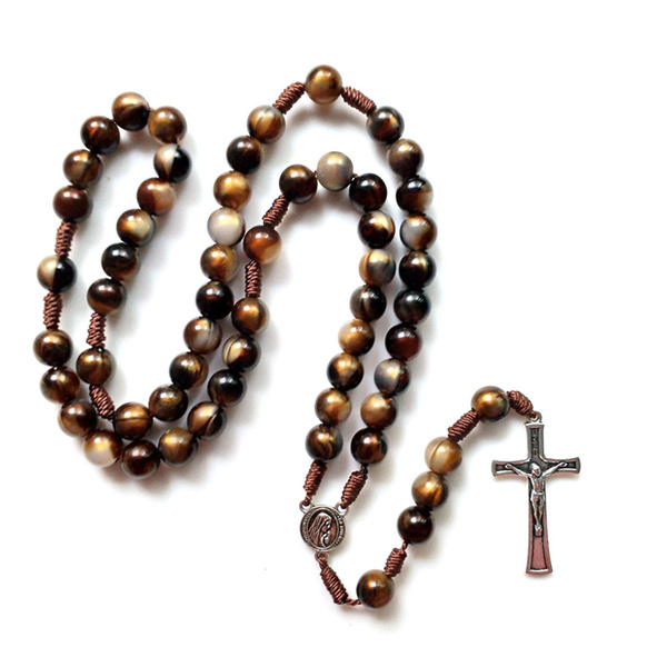 Catholic Rosary Necklace Christian Prayer Bead Y Necklace for Cross ...