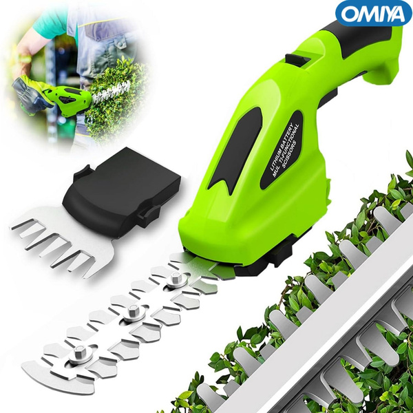 OMIYA Cordless Grass Shear Mini Hedge Trimmer 2000mAh, 7.2V Handheld ...