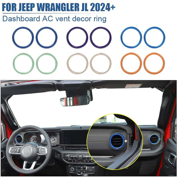 2 Pcs Car Interior Center Console Dashboard Side AC Vent Outlet Trim ...