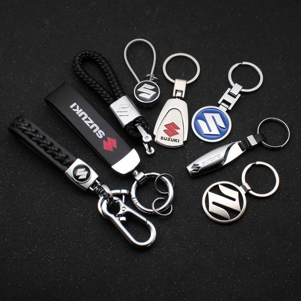 1pcs Car Badge Keychain Metal Leather Hand-Woven Rope Key Chain Car ...