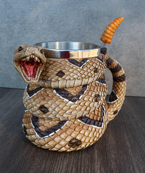 Ferocious Rattlesnake Serpent Snake With Venomous Fangs Drinkware ...