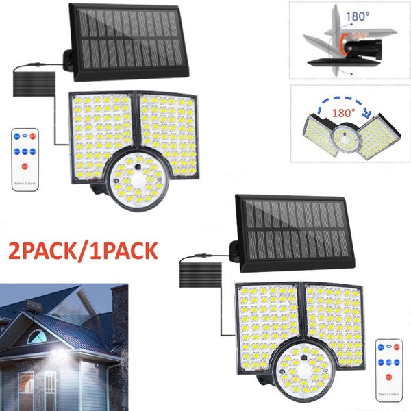 2/1pcs Solar Deformable Wall Lamp Outdoor Wall Light Three-Head Motion ...