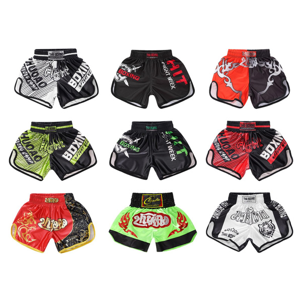Kids Boys Muay Thai Shorts Boxing Kickboxing Kick Martial Arts Training ...