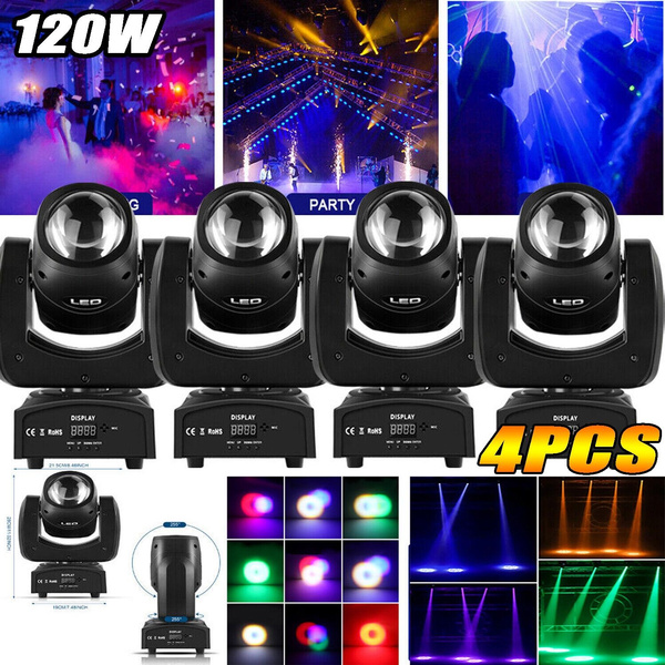 4PCS 120W Stage Lighting RGBW Moving Head Light DMX LED Beam Light ...