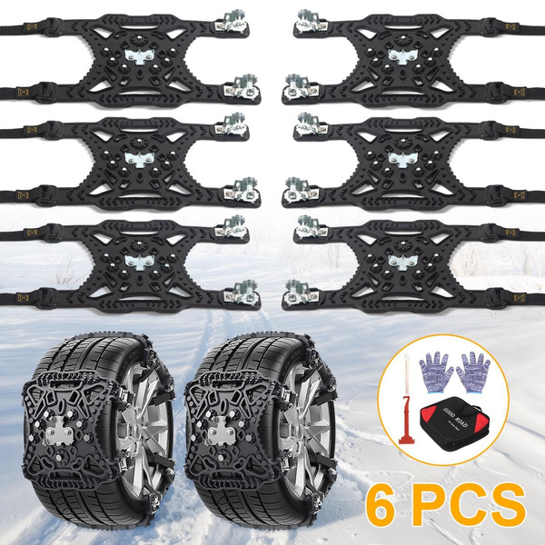 6PCS Universal Car Snow Chains Non-Slip Tyres Snow Chains Safety Chains ...