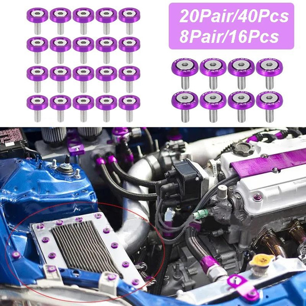 20/8pair Universal Car Modified Hex Fasteners Fender Washer Bumper ...