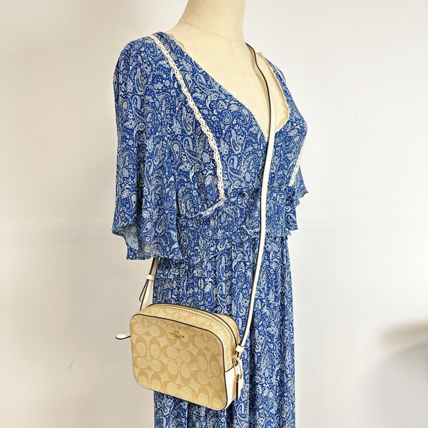 Coach 91677 Mini Camera Bag In Signature Canvas In Light Khaki/Chalk | Wish