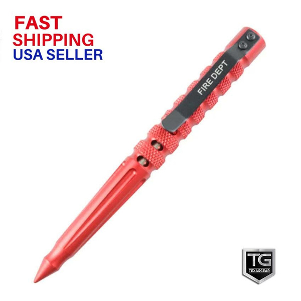 6" RED Tactical Pen GLASS BREAKER Self Defence Multitool Outdoor ...