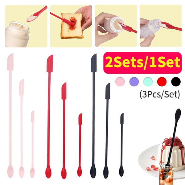 2Sets/1Set Silicone Spatula Tool Makeup Spatula Heat Resistant Long ...