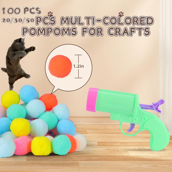 Splarwbk 1 Cat Ball Launcher + 20/30/50/100Pcs 1.2’’Cat Toy Balls ...