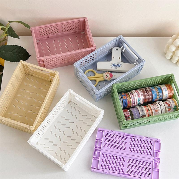 Mini Folding Storage Box Plastic Home Office Storage Container Good ...