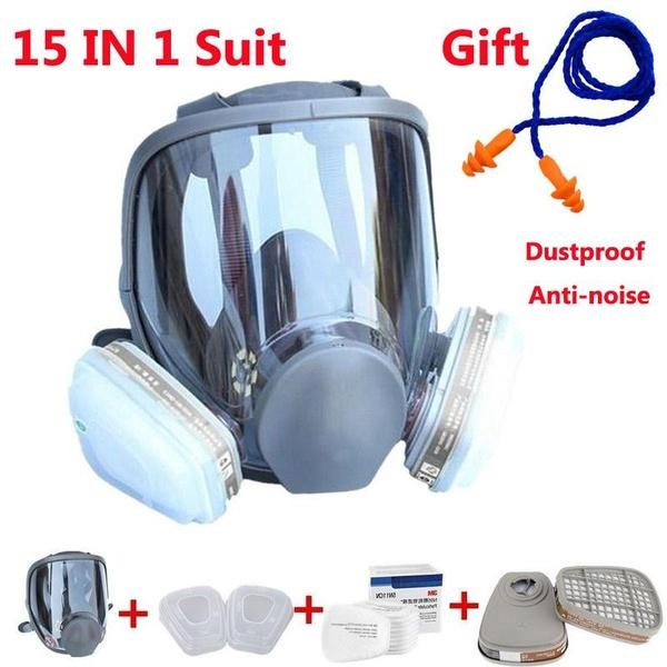 15 in 1 Set 6800 Gas Mask Suit Large Size Full Face Gas Mask Respirator ...