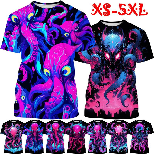 Cool Octopus 3D Printed T-shirt Marine Life Fun Casual Fashion T-shirt ...