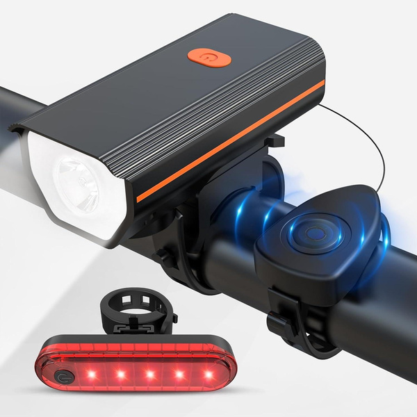 Rechargeable Bike Lights with Electric Bell, Ultra Bright Bicycle ...