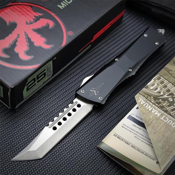 Microtech-Automatic Knife, D2 Steel Single Blade, Aluminum Handle ...