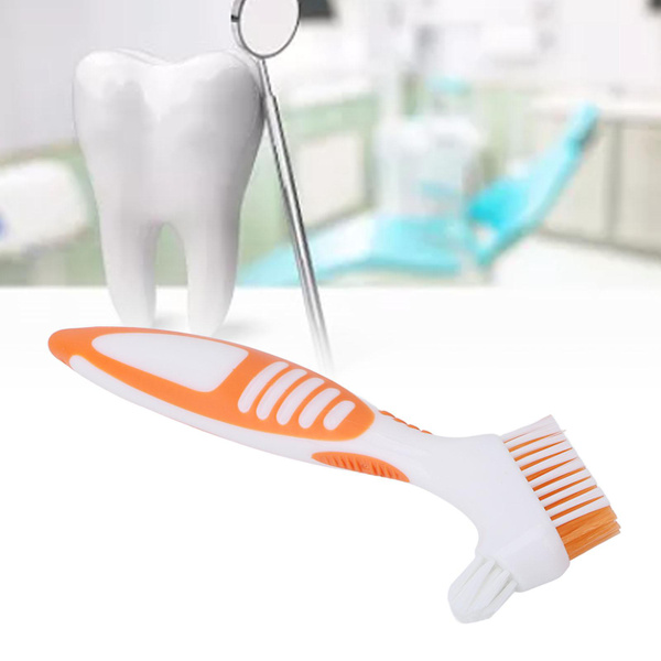 Denture Toothbrush Dual Head Safe Denture Cleaning Tools for Partial ...