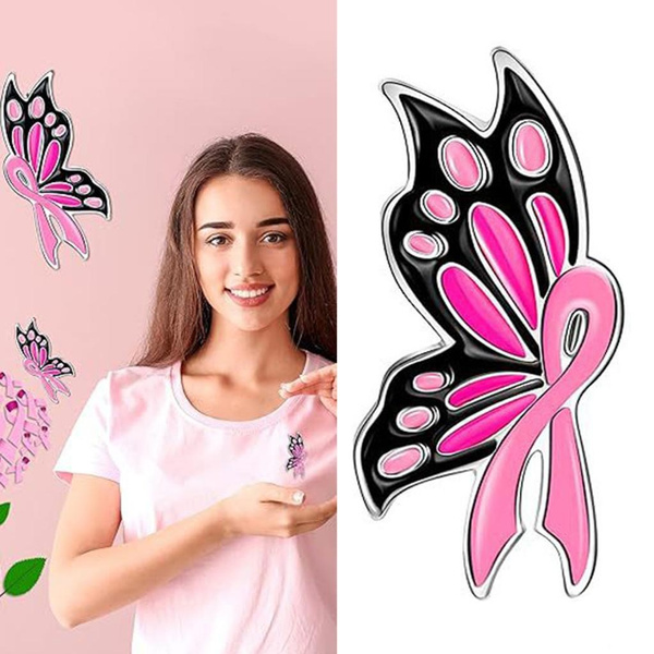 Pink Ribbon Brooch Pins Ribbon Lapel Official Breast Cancers Awareness ...