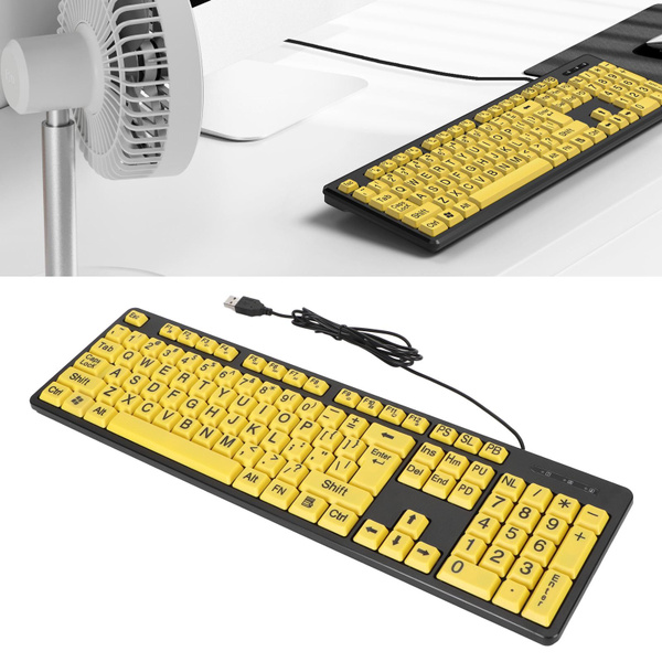 Large Print Computer Keyboard, Clear Font Keys, Fast Typing, Multimedia ...