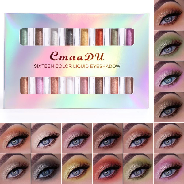 CmaaDu 8Pcs/Sets 16Color Holiday-Exclusive Baked Minerals Dazzles ...