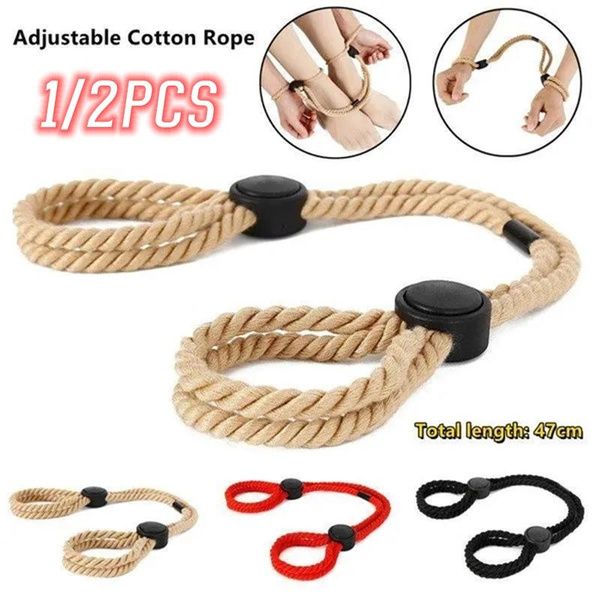 1/2pcs Adjustable Cotton Rope Bondage Fetish BDSM Handcuffs Restraint ...