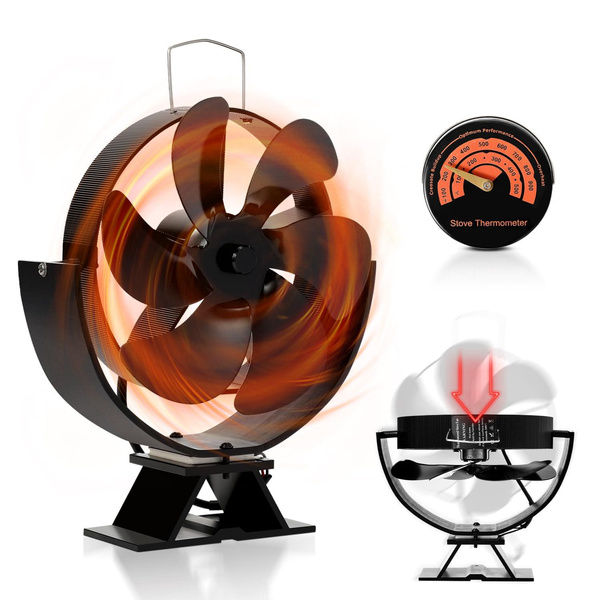 6 Blades Chimney Fan Adjustable Stove Fan Heat Distribution Equipment ...