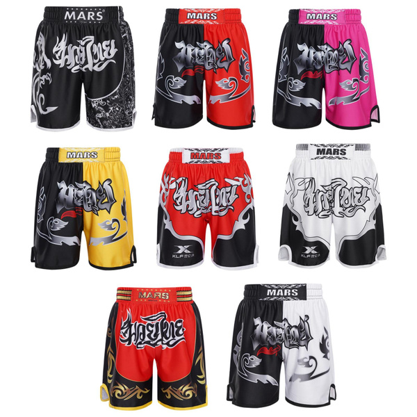 Kids Boys Muay Thai Shorts Boxing Kickboxing Kick Martial Arts Training ...