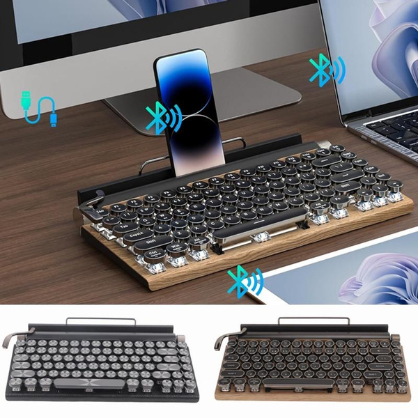 Typewriter- Retro Mechanical Keyboard Wireless 83 Keys Keyboard | Wish