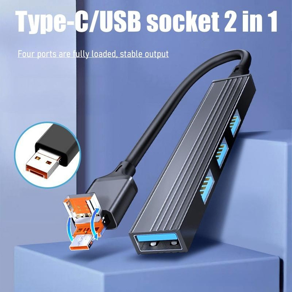 2-in-1 Usb Extender Hub Type C Expansion Dock One To Four Computer ...