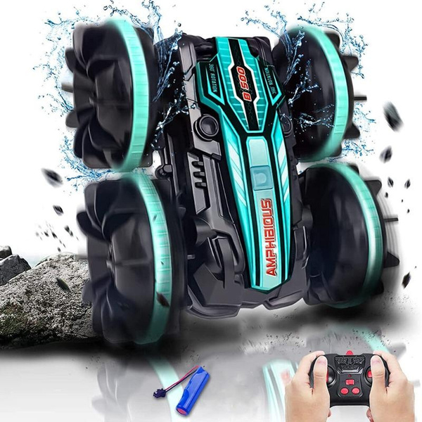 Amphibious 4WD 360° RC Stunt Car Waterproof Remote Control Toy Car Gift ...