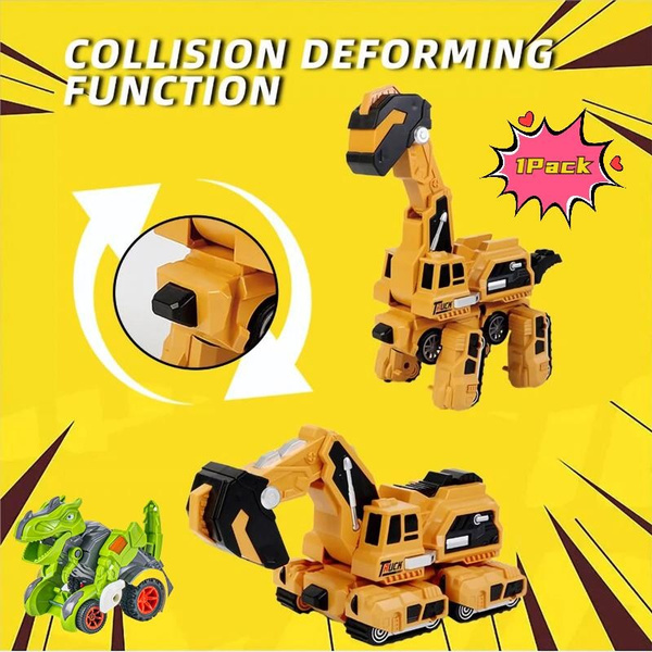 Dinosaur Excavator Engineering Vehicle 2 in 1 Deformation Brachiosaurus ...
