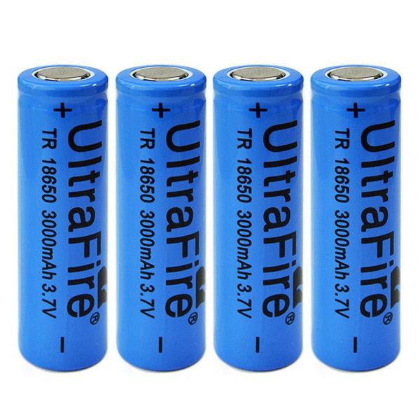Ultrafire 3000mah 3.7V 18650 Rechargeable Flat Top Battery Flat Head ...