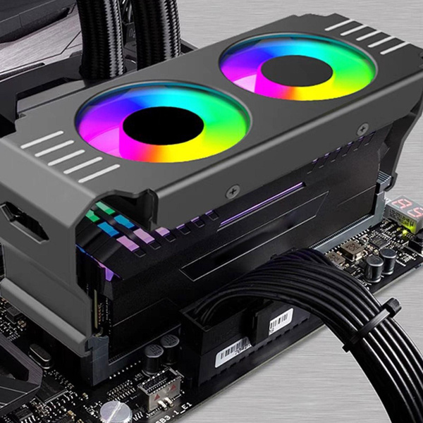 Desktop Ram Heatsink Computer Ram Cooler Ram Heatsink Dual Cooling Fans ...