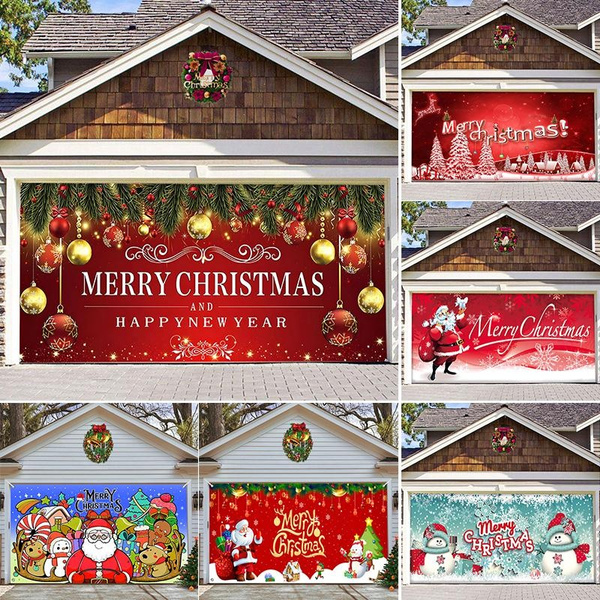 1Pc Christmas Garage Door Banner 7x8ft Large "Merry Christmas" Garage ...