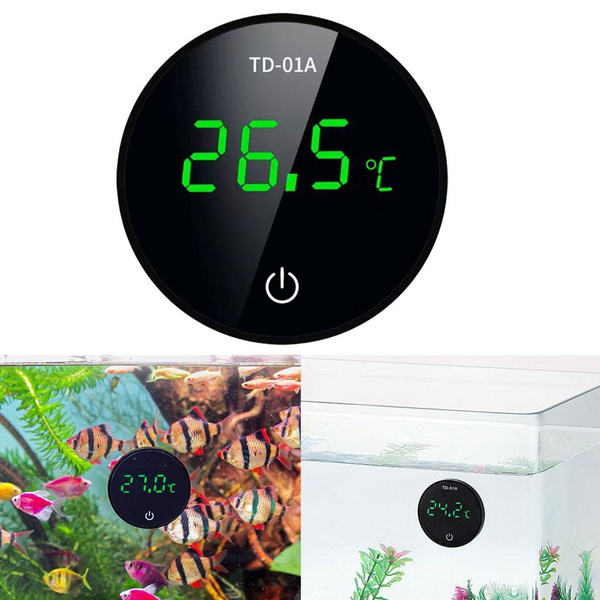 Aquarium LED Thermometer Cordless Chargeble Digital Aquarium ...