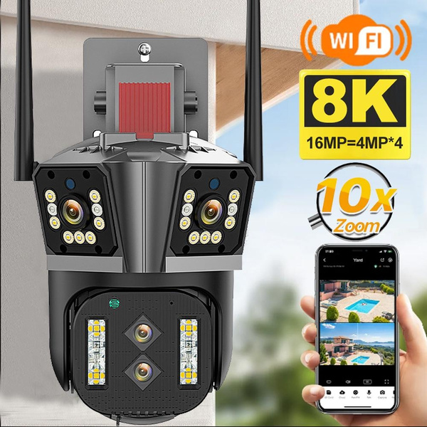 8K UHD WIFI IP Camera Outdoor 10X Optical Zoom Auto Tracking 6K PTZ ...