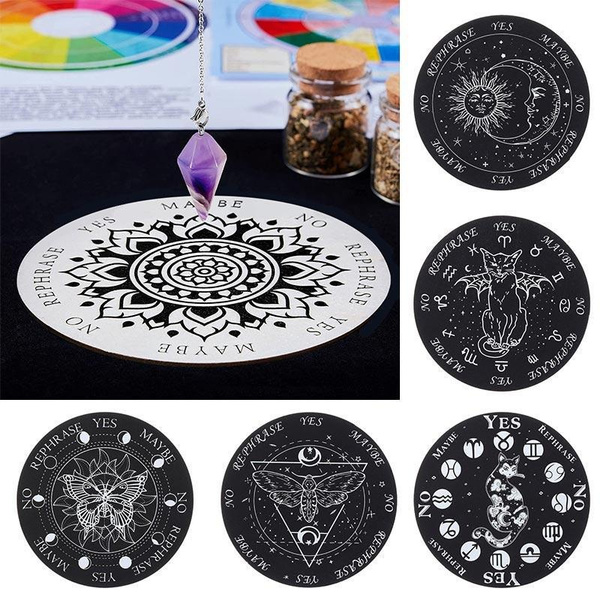 Wooden Plate Altar Star Dowsing Divination Metaphysical Pendulum Board ...