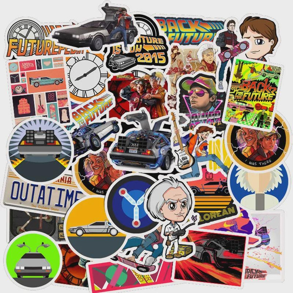 10/50Pcs Cartoon Movie Back To The Future Stickers DeLorean Graffiti ...