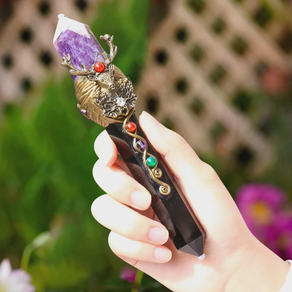 Cosplay Costume Obelisk Healing Quartz Crystal Wicca Magic Scepter ...